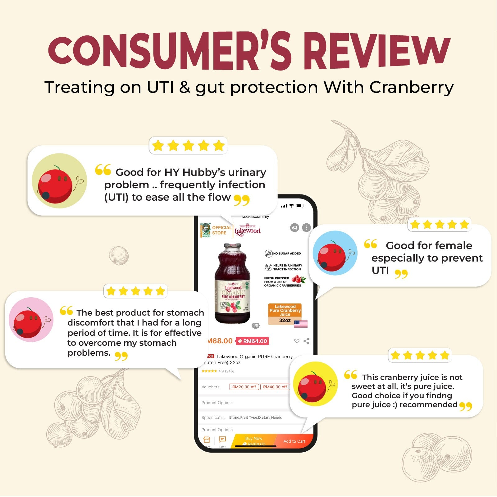 Lakewood Pure Cranberry Juice | Radiant Whole Food | Organic Food ...