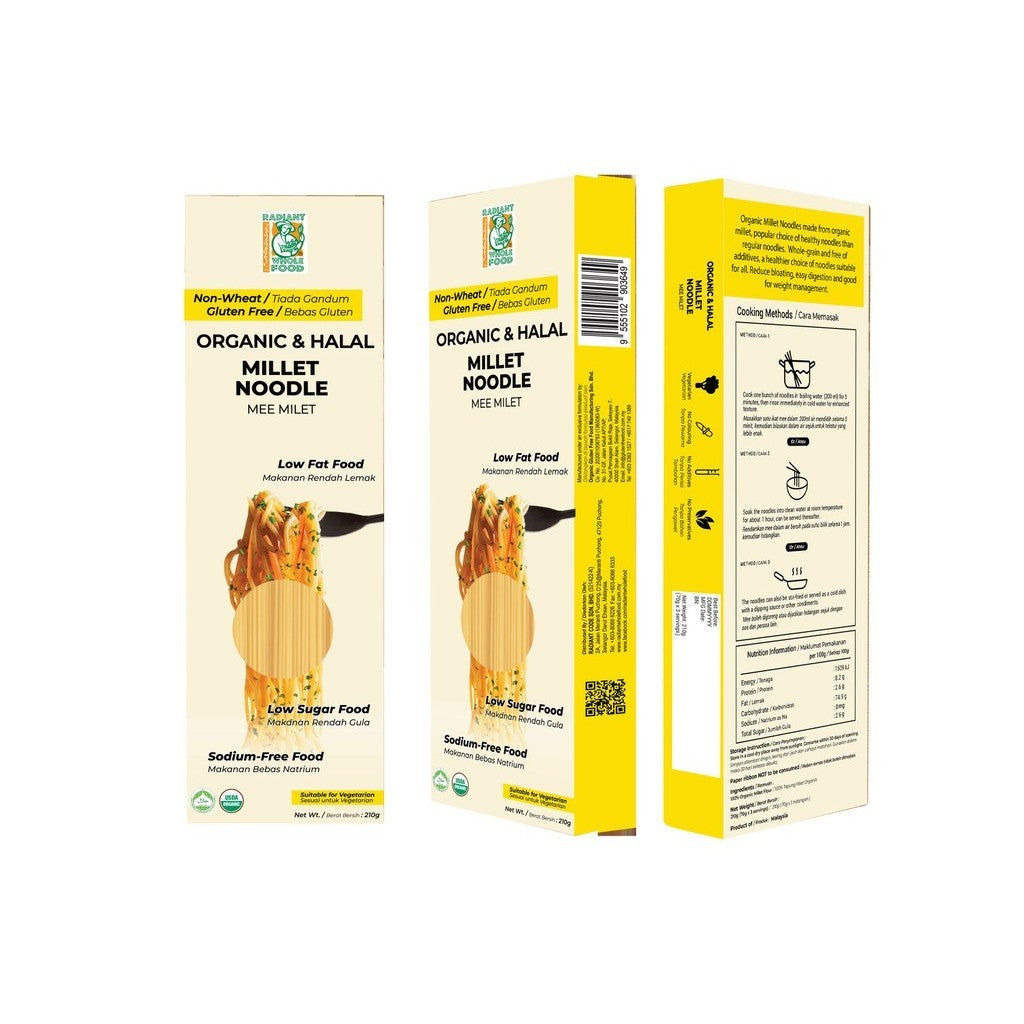 Radiant Gluten Free Noodle - Millet Noodle (210g) – Radiant Whole Food