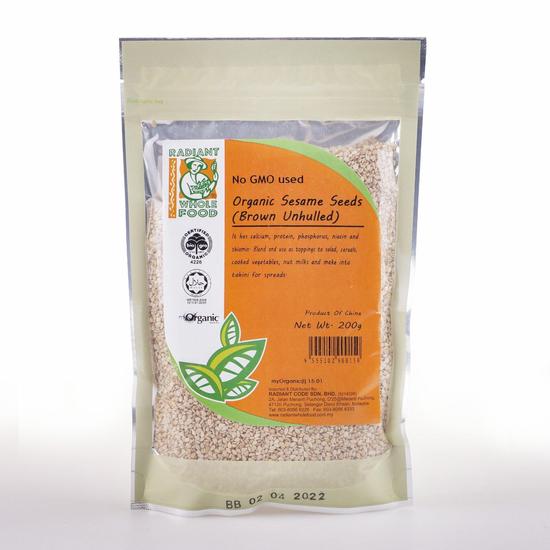Radiant Organic Brown Sesame | Radiant Whole Food | Organic Food Delivery