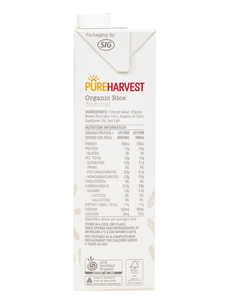Rice Milk Ingredient Label Ecolife Organic Rice Drink Natural 1 Litre